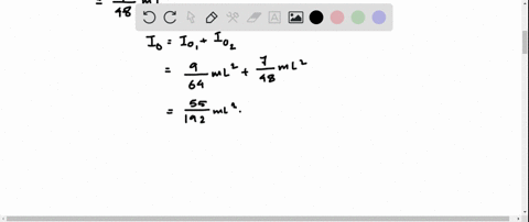 The right-angle body is made of uniform slender bar of mass m and ...