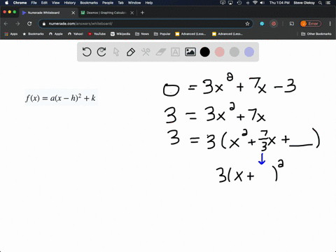 SOLVED:Complete the square to write each function in the form f(x)=a(x-h)^2+k f(x)=3 x^2+7 x-3