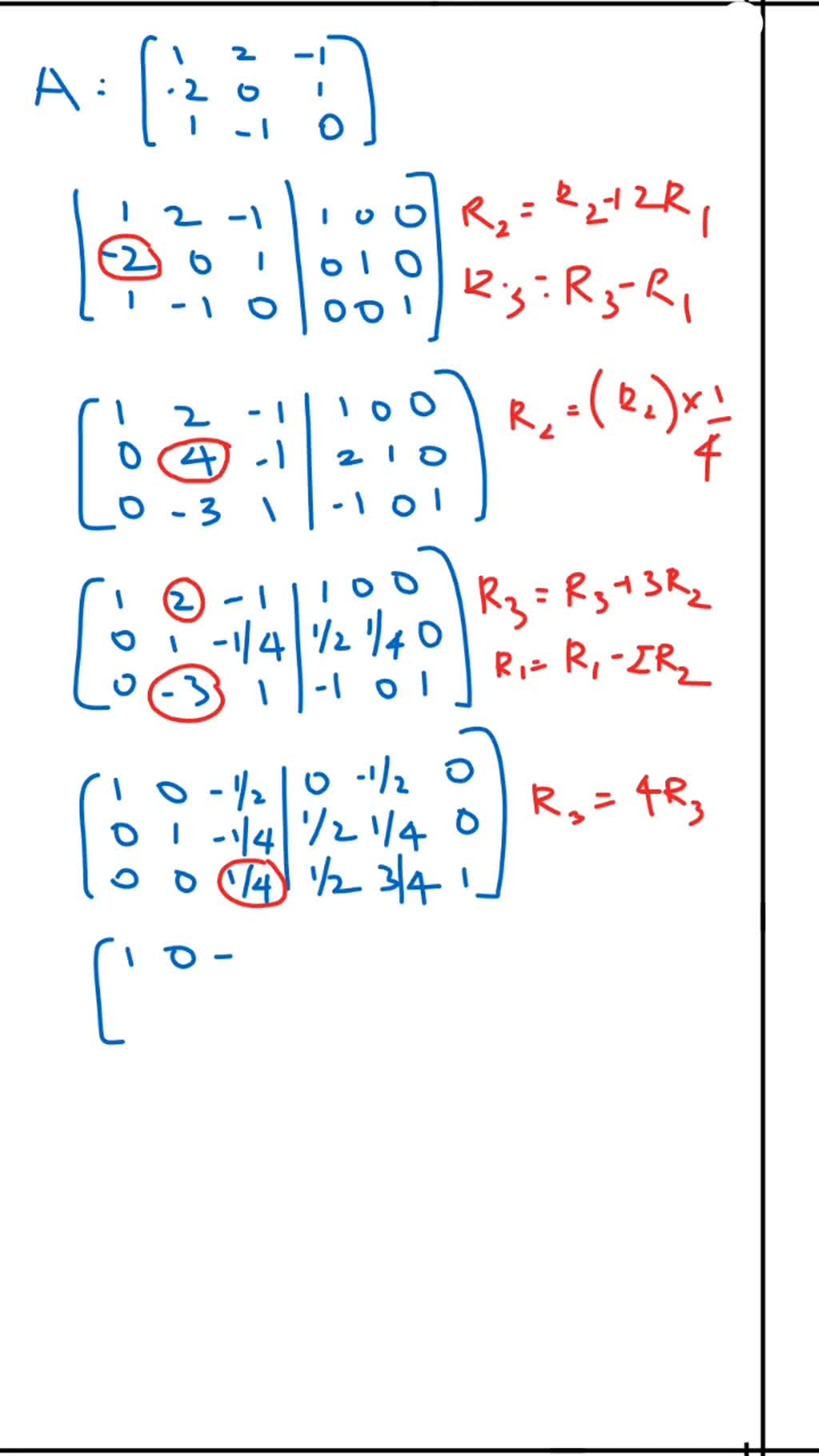 SOLVED:Use the Gauss-Jordan method to find A^-1, if it exists. Check your answers by finding A ...