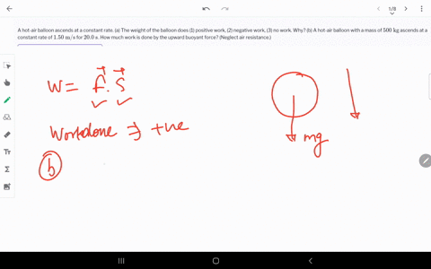 SOLVED:A hot-air balloon ascends at a constant rate. (a) The weight of ...