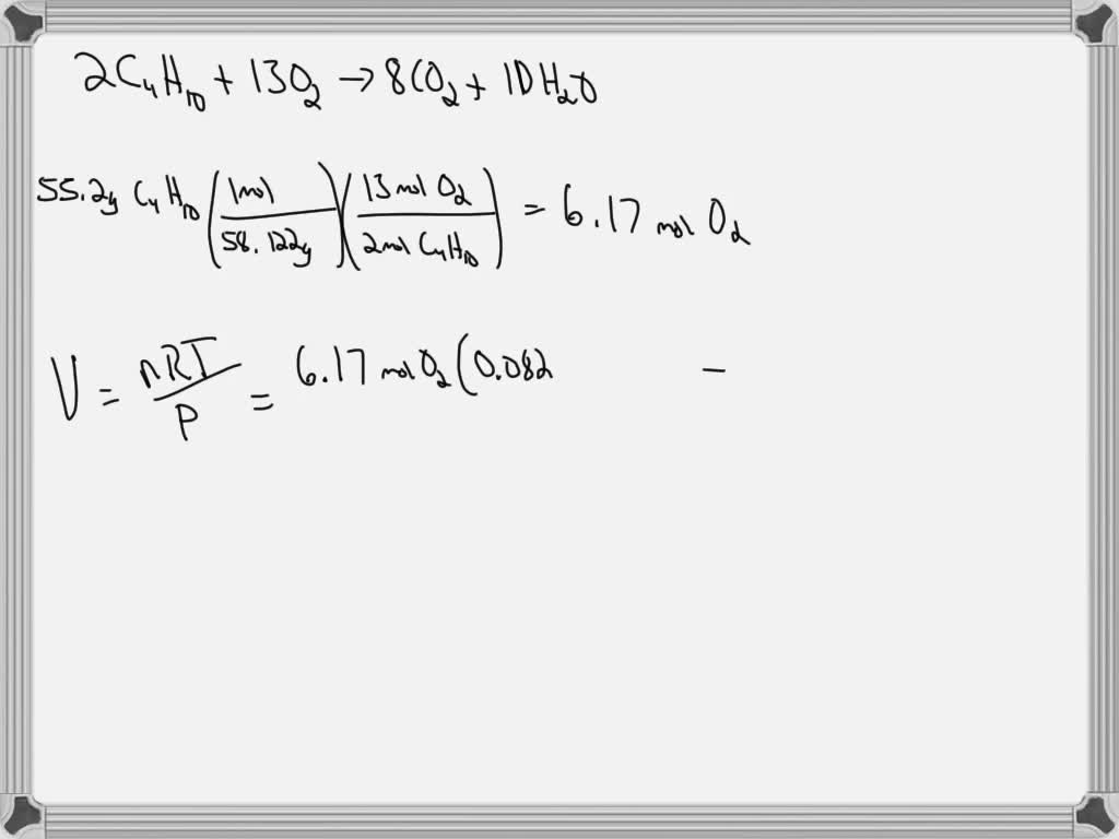 Butane undergoes combustion when it reacts with oxygen to produce ...