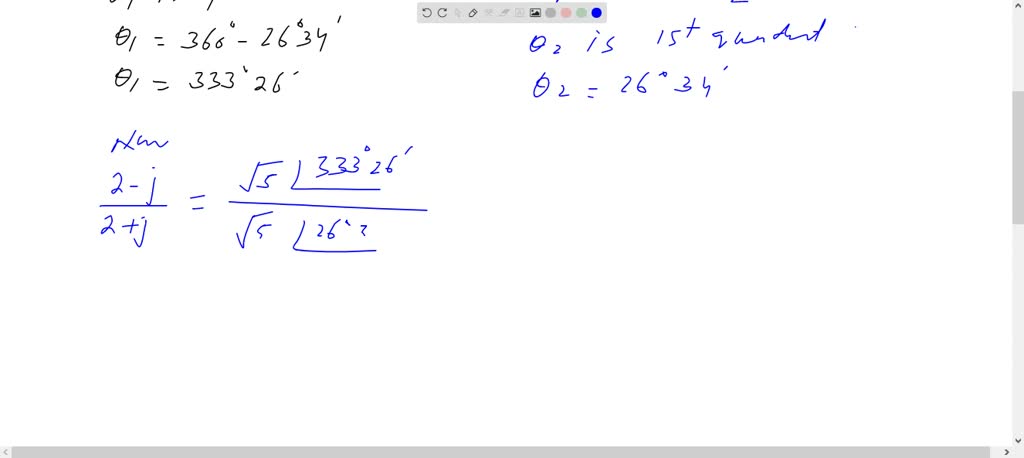 SOLVED:Determine the three cube roots of (2-j)/(2+j) giving the result ...