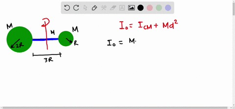 Two uniform, solid spheres (one has a mass M and a radius R and the ...