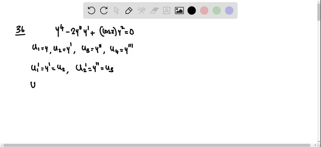 SOLVED:As in exercise 33, write y^{(4)}-2 y^{\prime \prime} y^{\prime ...