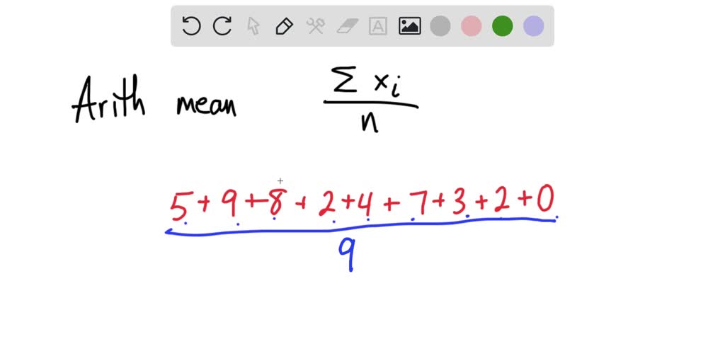 SOLVED:Determine the arithmetic mean, \bar{x}, of the following sets of ...