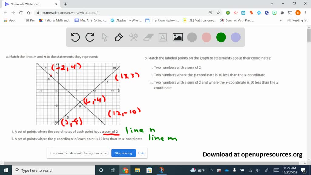 SOLVED:a. Match the lines m and n to the statements they represent: i ...