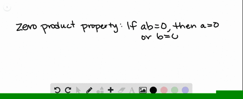 SOLVED:Vocabulary Give an example of how the Zero-Product Property can ...
