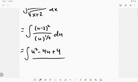 SOLVED:Use a substitution to evaluate the given integral. ∫(x^2)/(√(x+2)) d x