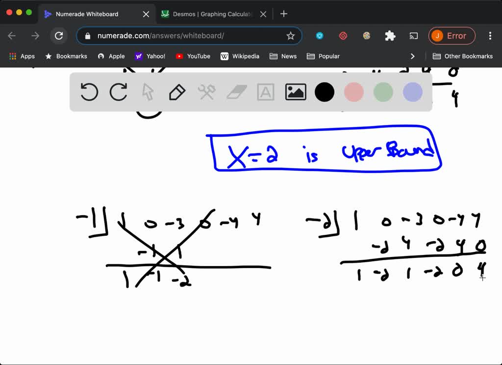 SOLVED:In Problems 31-38 (A) Use the upper and lower bound theorem to find the smallest positive ...