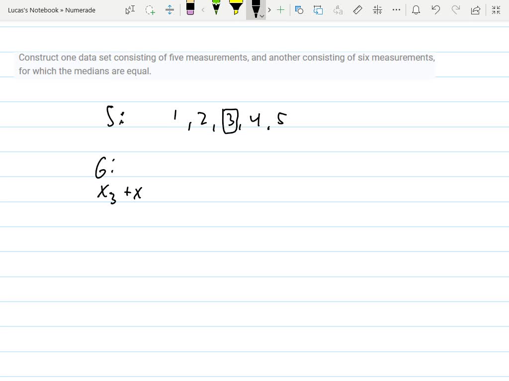 SOLVED:Construct one data set consisting of five measurements, and ...