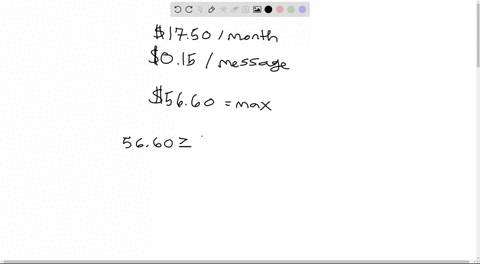 Construct a linear inequality to solve the application. Kiyoshi's phone ...