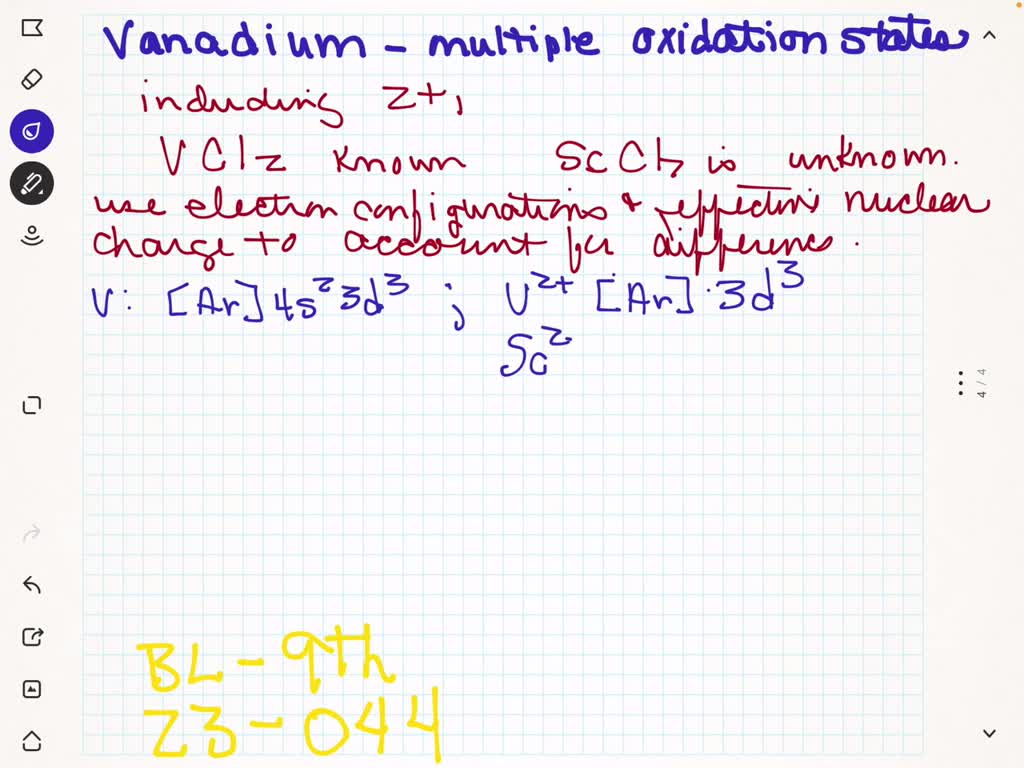 ⏩SOLVED:The element vanadium exhibits multiple oxidation states in ...