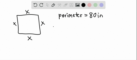 SOLVED:Solve each problem. A square has perimeter 80 in. What would be ...
