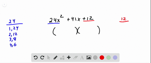 SOLVED:Factor each trinomial completely. See Examples I through II and Section 6.2. 24 x^2+41 x+12