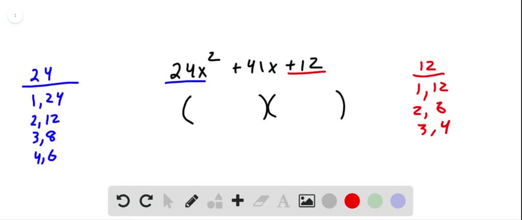SOLVED:Factor each trinomial completely. See Examples I through II and Section 6.2. 24 x^2+41 x+12