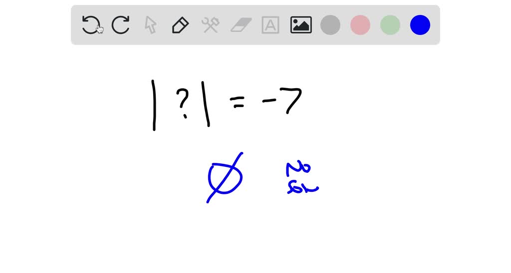 SOLVED:Determine the unknown. |?|=-7