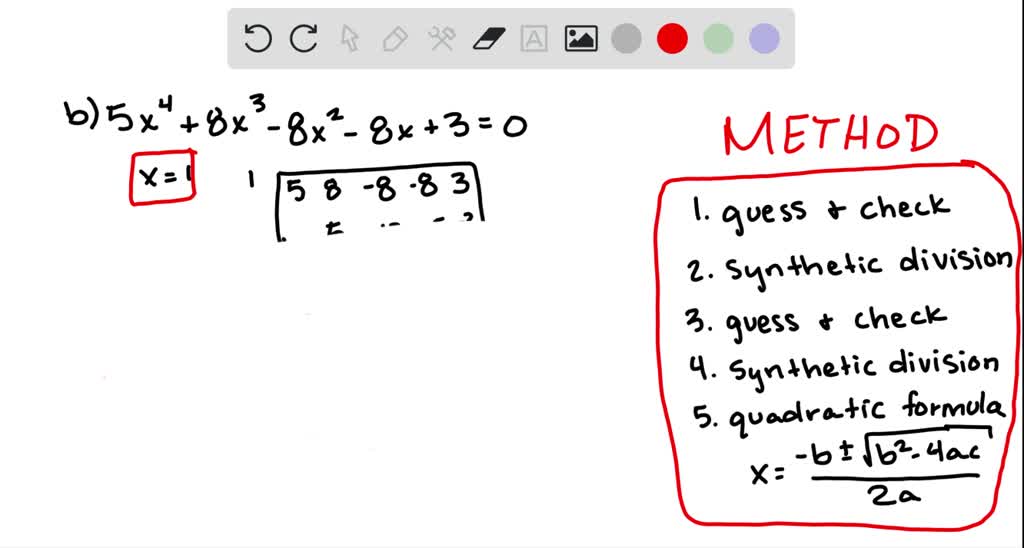 The solution of the quartic equation is even more cumbersome than that ...