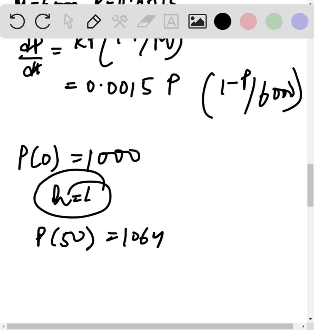 Suppose that a population grows according to a logistic model with ...