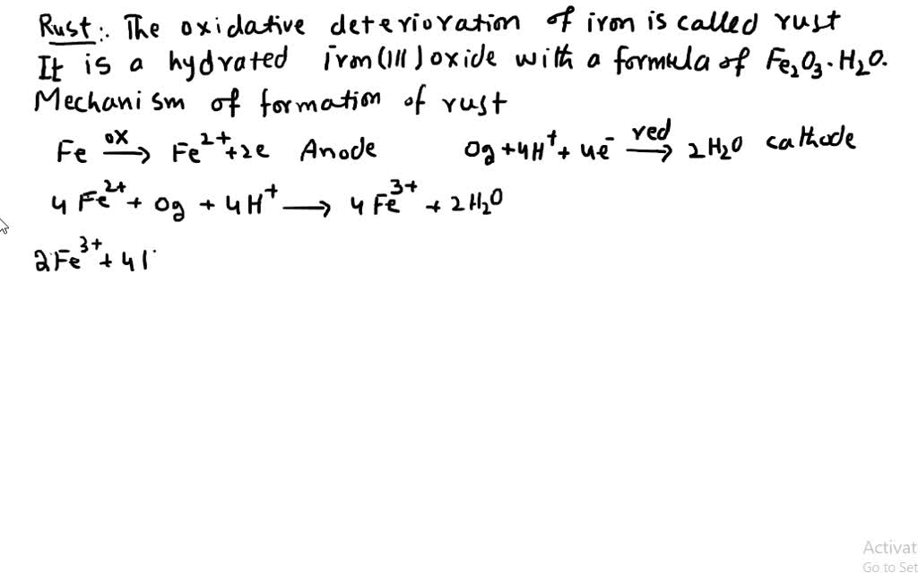 SOLVED:What is rust? What causes it to form? What can be done to ...