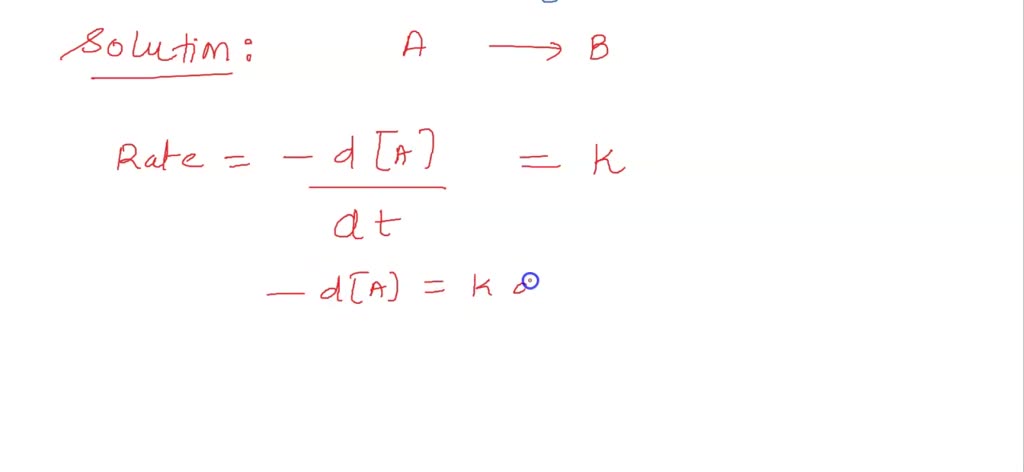 SOLVED:For a zero order reaction, the plot of concentration versus time ...