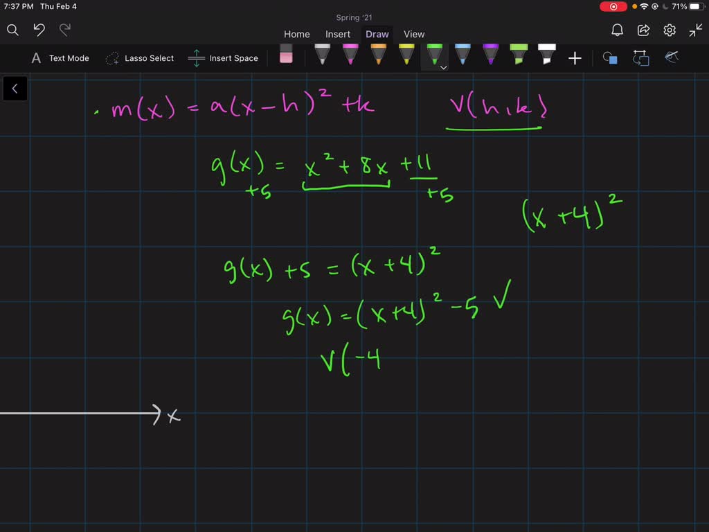SOLVED:Use a graphing utility to graph the quadratic function. Identify the vertex, axis of ...