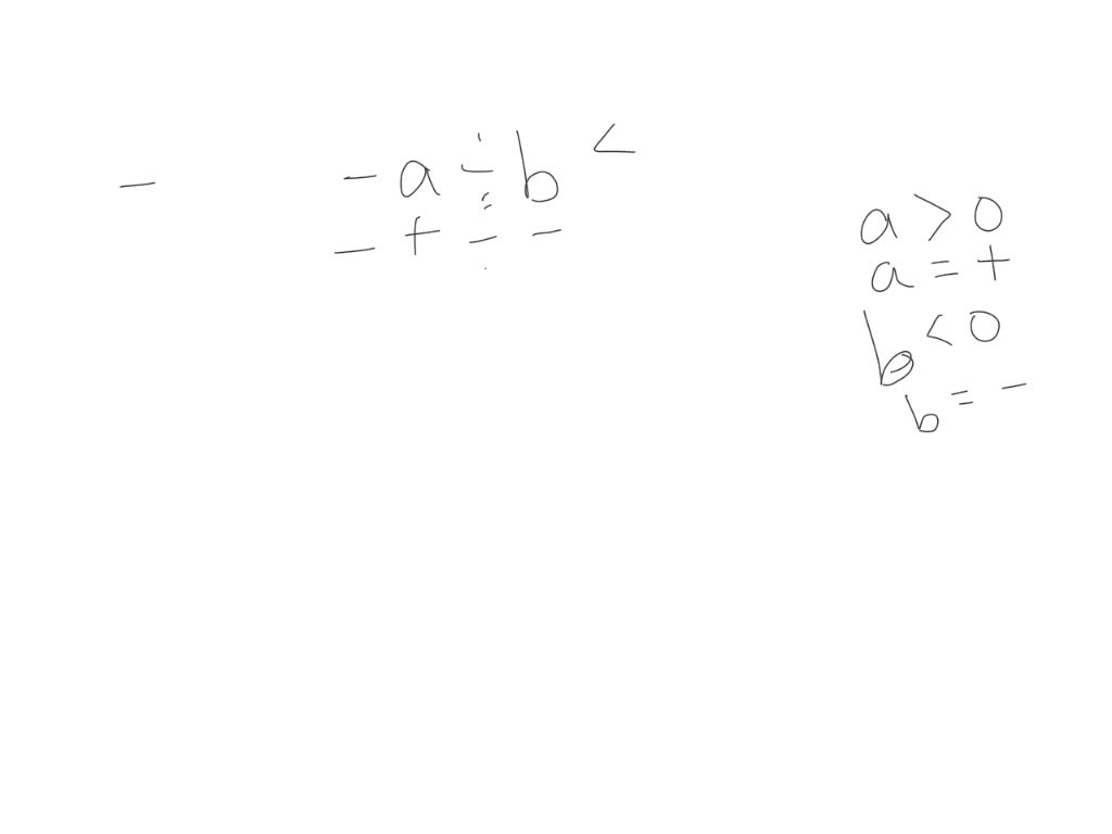 Determine whether each expression represents a positive number or a negative number when a and b ...