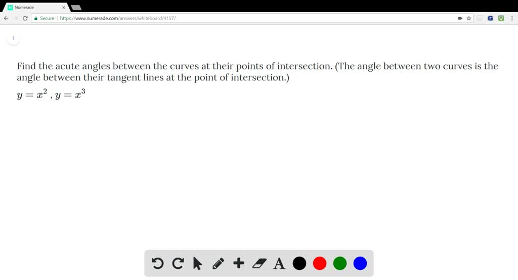 SOLVED:Find the acute angles between the curves at their points of intersection. The angle ...