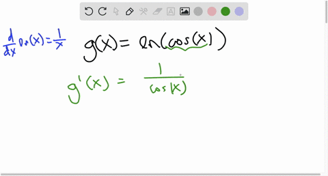 ⏩SOLVED:Differentiate each function. g(x)=ln(cosx) | Numerade