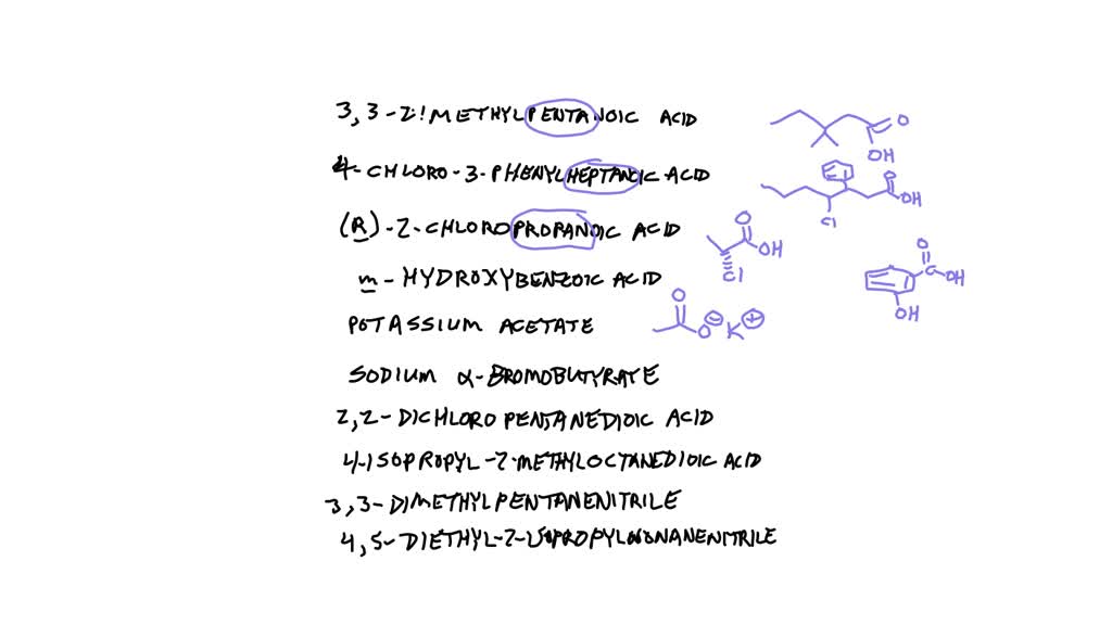 Draw the structures of the following substances: a) propanoate ion b ...