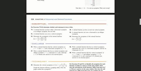 SOLVED:Determine whether each statement is true or false. A rational function can cross a ...