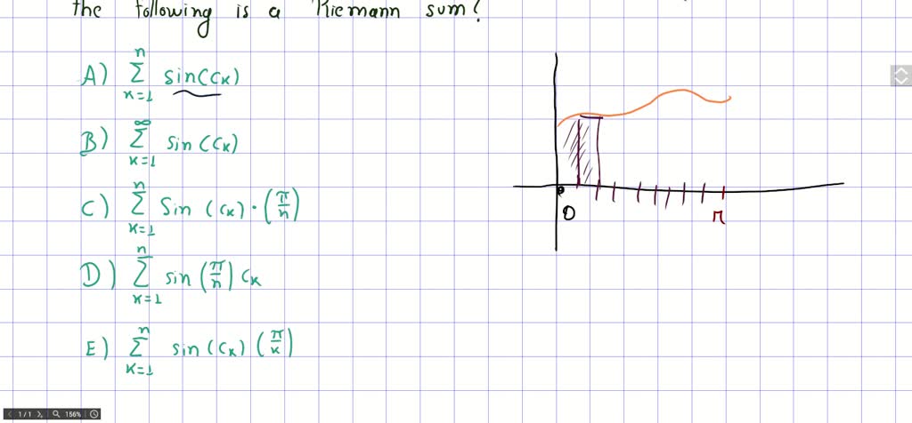 ⏩SOLVED:. Multiple Choice If the interval [0, π] is divided into n ...