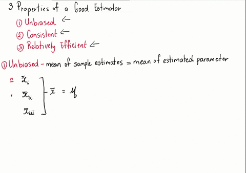 What are three properties of a good estimator? | Numerade