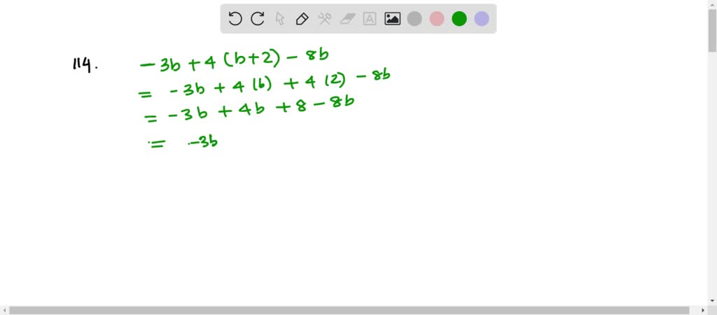 SOLVED:Remove the brackets and simplify the expression: 2 a-[3\{2(4 a-b ...