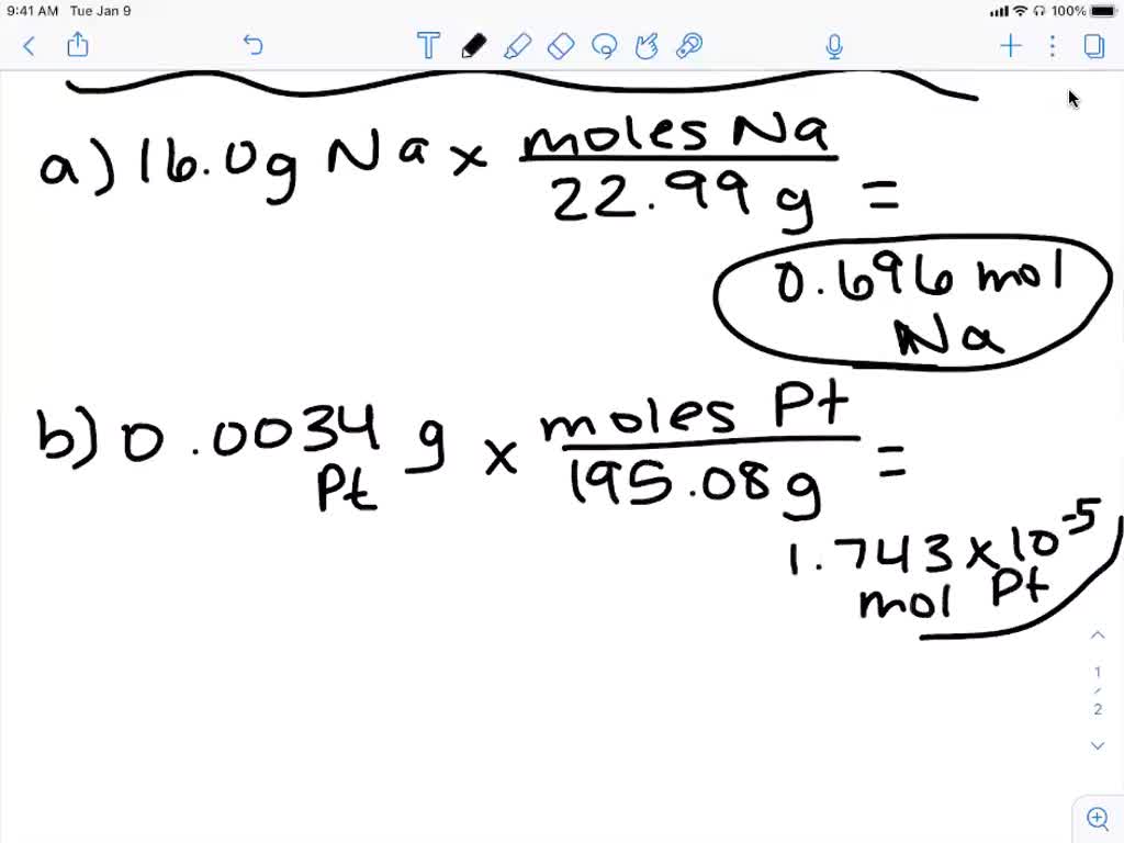 SOLVED Calculate The Number Of Moles Represented By Each Of These a SOLVED Calculate The Number Of Moles Represented By Each Of These a