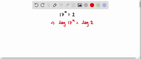 SOLVED:Solve for x using logs. 17^x=2