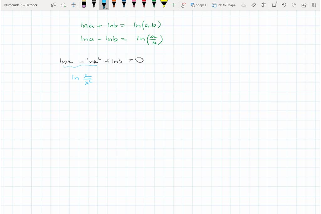 SOLVED:Solve the given equation for x . \ln x-\ln x^{2}+\ln 3=0