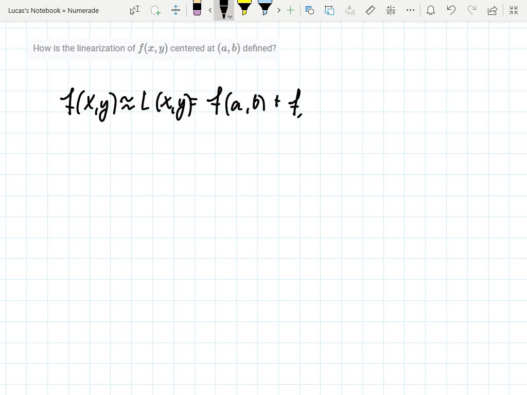 ⏩SOLVED:How is the linearization of f(x, y) centered at (a, b)… | Numerade