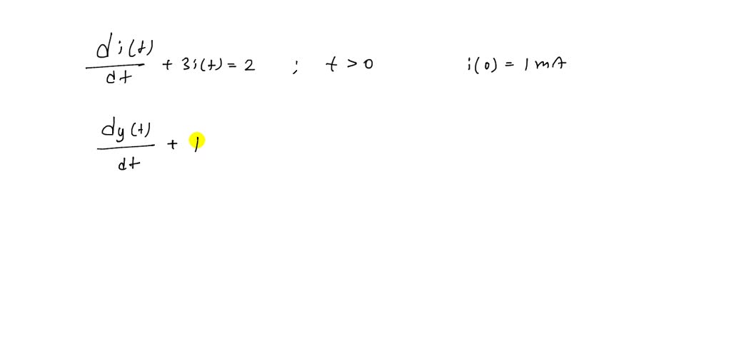 Design an analog computer to solve the differential equation (d i(t ...