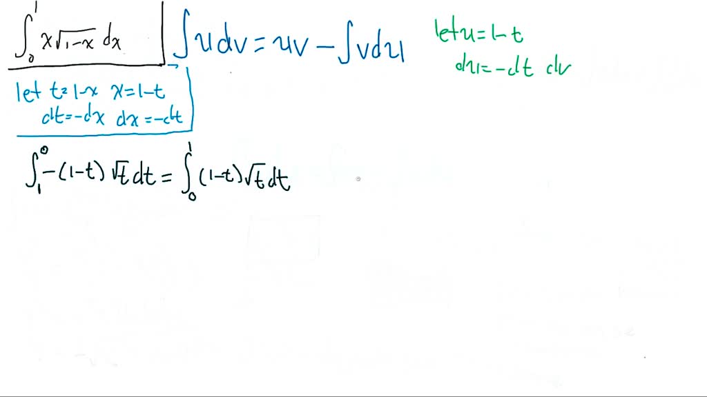 SOLVED:Evaluate the integrals by using a substitution prior to integration by parts. ∫0^1 x √(1 ...