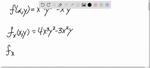 SOLVED:Find the indicated partial derivative(s). f(x, y) = x^4y^2 - x ...