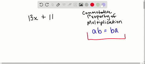 SOLVED:Use the commutative property of multiplication to write an ...
