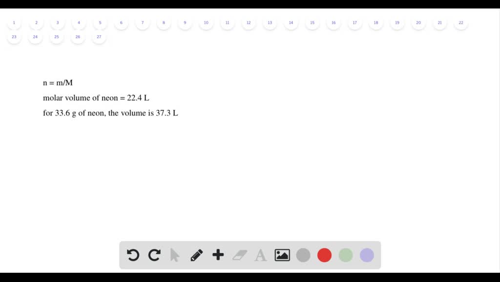 SOLVED:Use the molar volume of a gas at STP to determine the volume (in ...