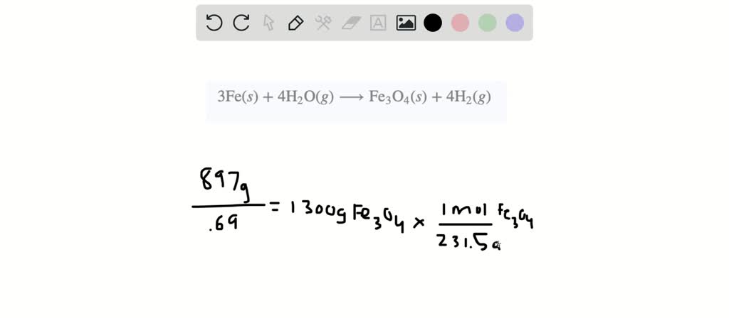 ⏩SOLVED:When iron and steam react at high temperatures, the… | Numerade