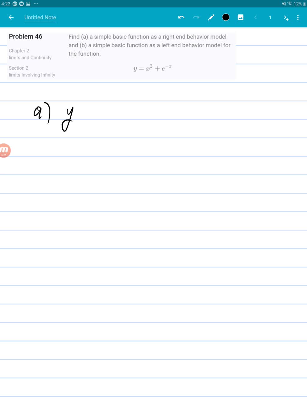 SOLVED:Find (a) a simple basic function as a right end behavior model ...