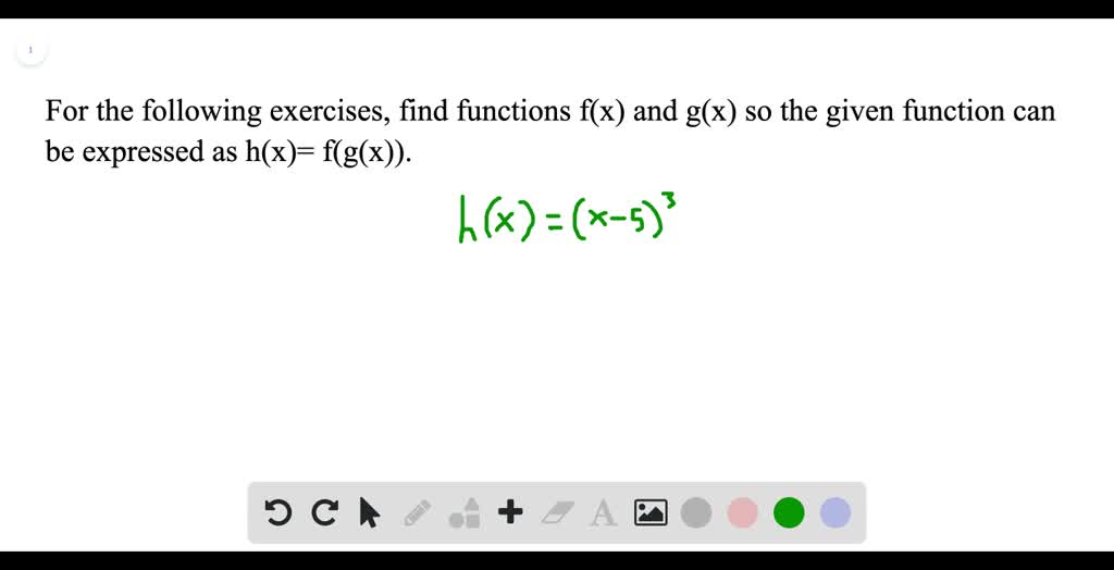 SOLVED:For the following exercises, find functions f(x) and g(x) so the given function can be ...