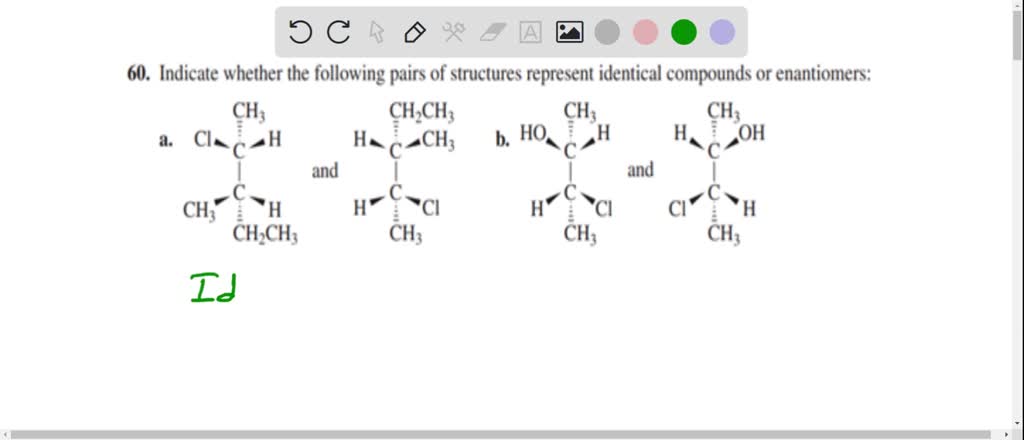 SOLVED:For each of the following pairs of structures, indicate whether the two compounds are ...