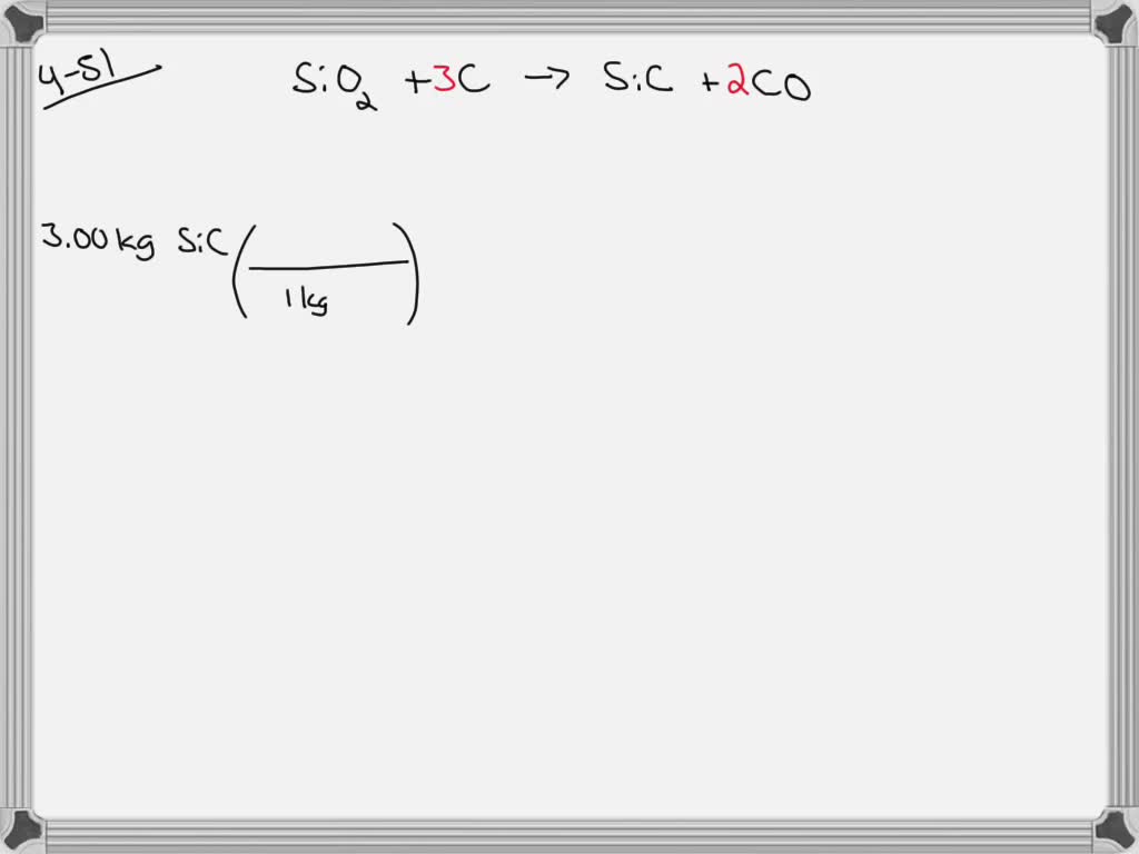 Silicon carbide ( SiC ) is made by the high-temperature reaction of ...