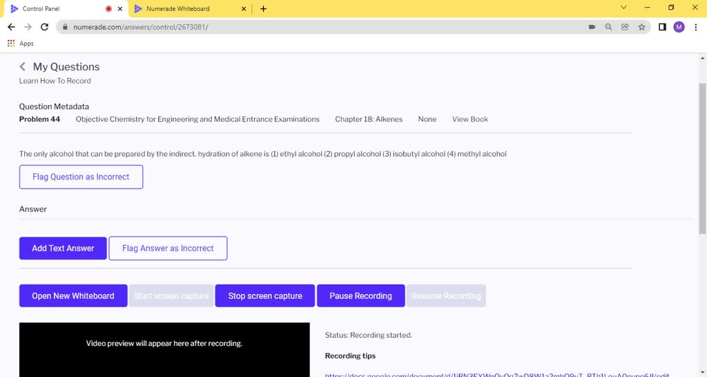 The only alcohol that can be prepared by the indirect. hydration of ...