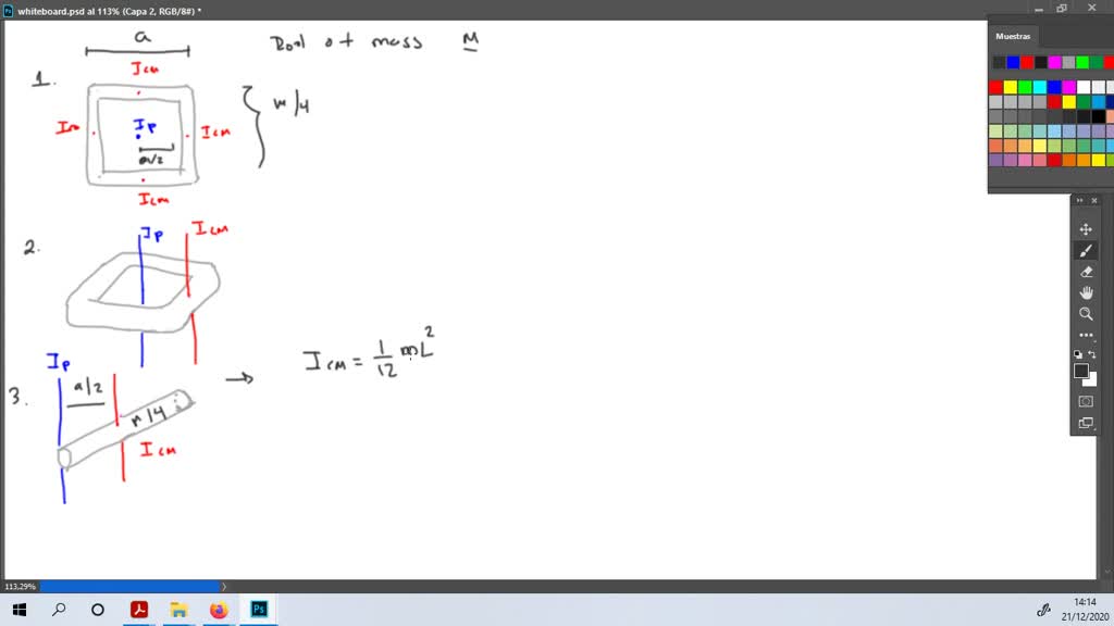 SOLVED:A thin, uniform rod is bent into a square of side length a . If ...