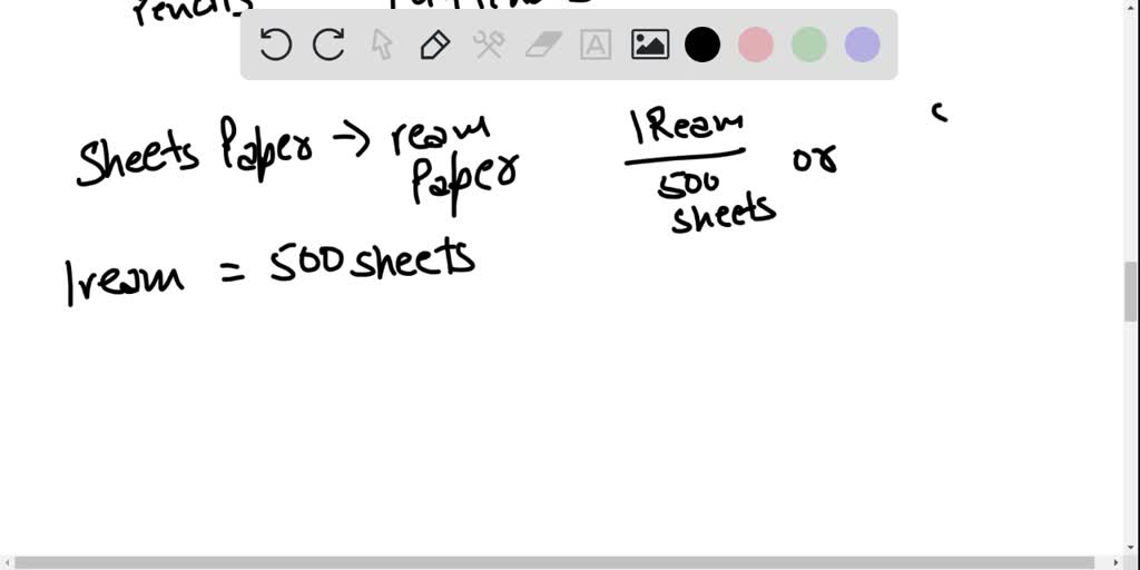 SOLVED A Ream Of Paper 500 Sheets Of Paper Cost 175 How Much Does A 